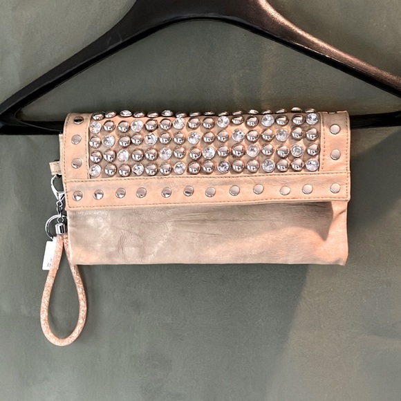 Bags | Clutch Stud Purse Tan With Stud Accents | Poshmark